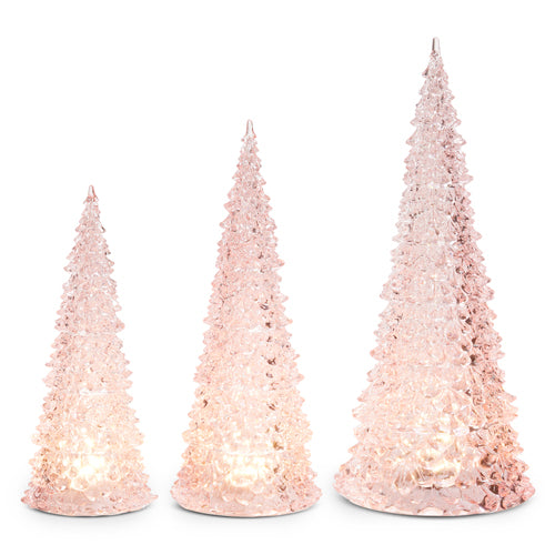 15.5" Set of 3 Lighted Pink Trees – Ganas Pecan Company