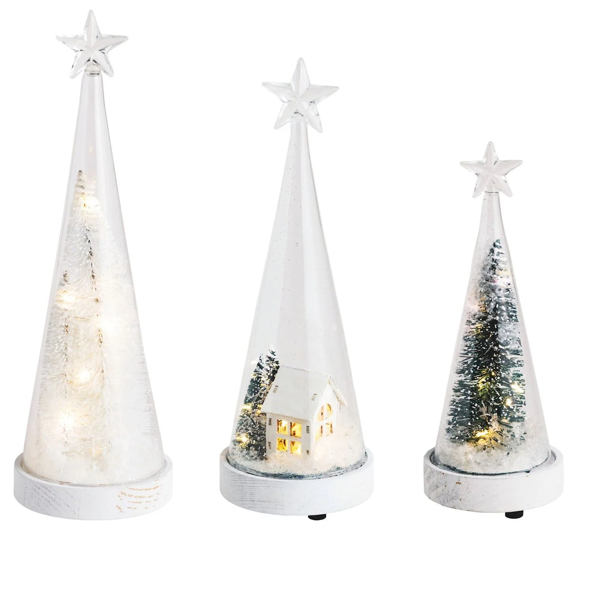 Two White Trees Light-Up Tree Scene Sitter – Ganas Pecan Company