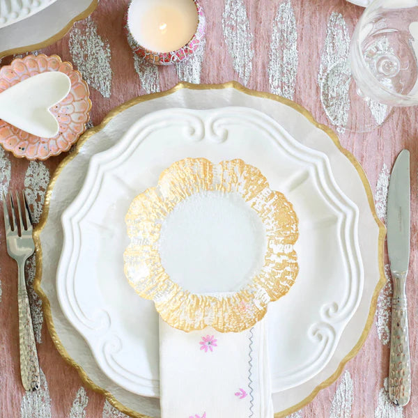 Vietri Rufolo Glass Gold Canape Plate – Ganas Pecan Company