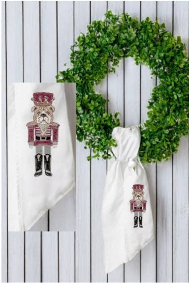 LuckyBird Apparel and Home - Kathryn Bulldog Nutcracker Maroon Sash ...